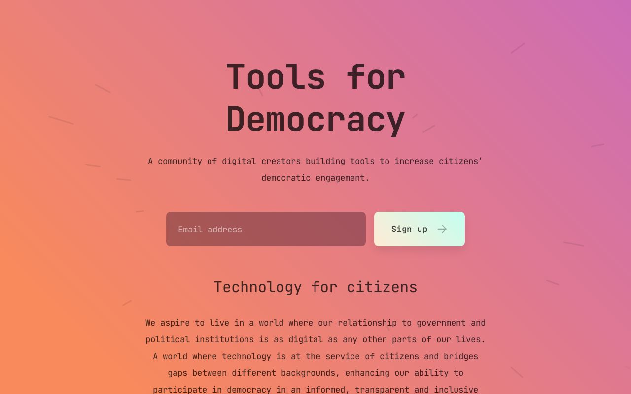 Tools for Democracy
